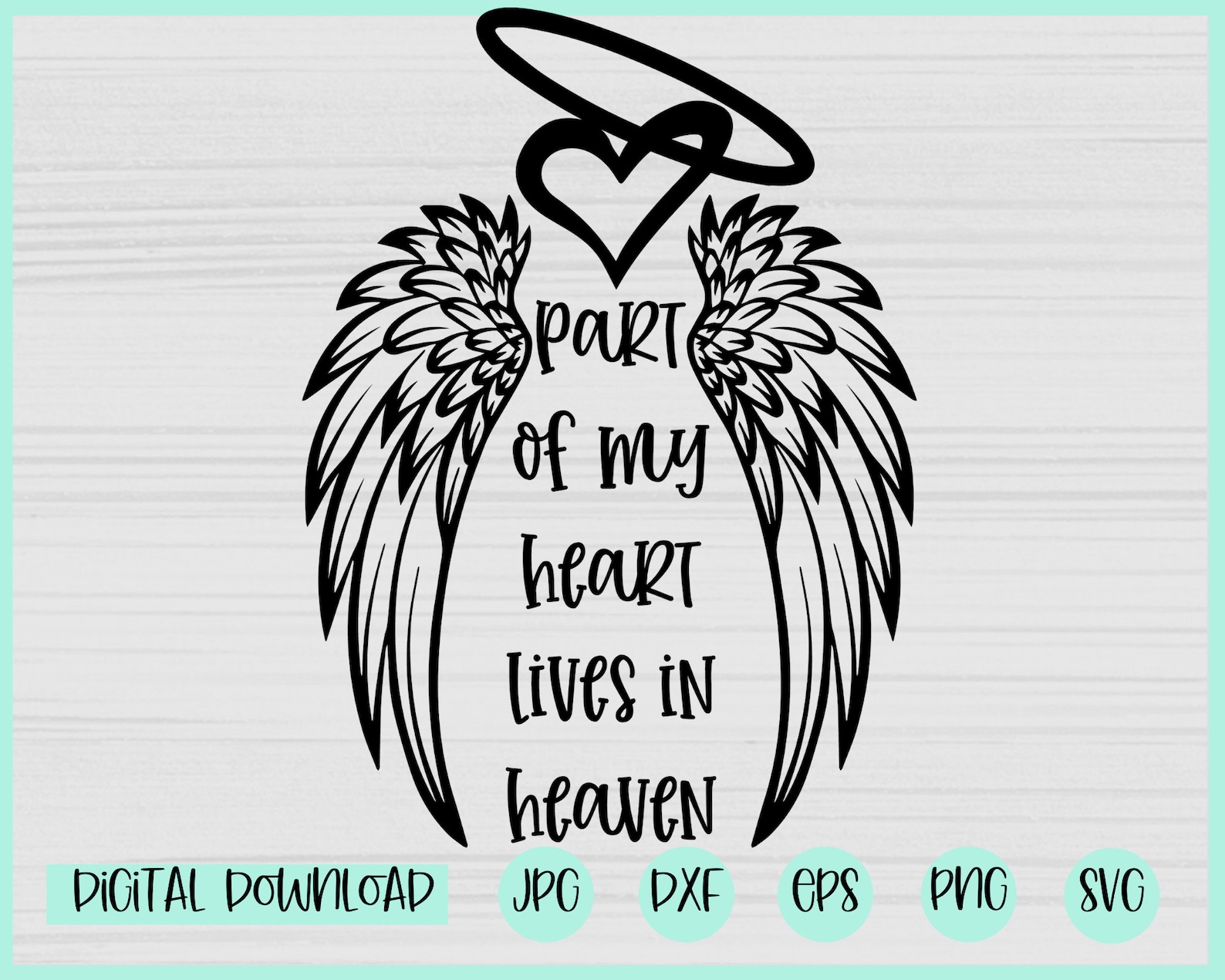 Part of My Heart Lives in Heaven Svg Memorial Ornament Svg - Etsy