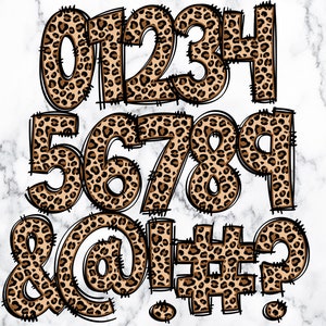 Leopard Doodle Letters Alphabet PNG Bundle, Alphabet Clipart, Cheetah ...