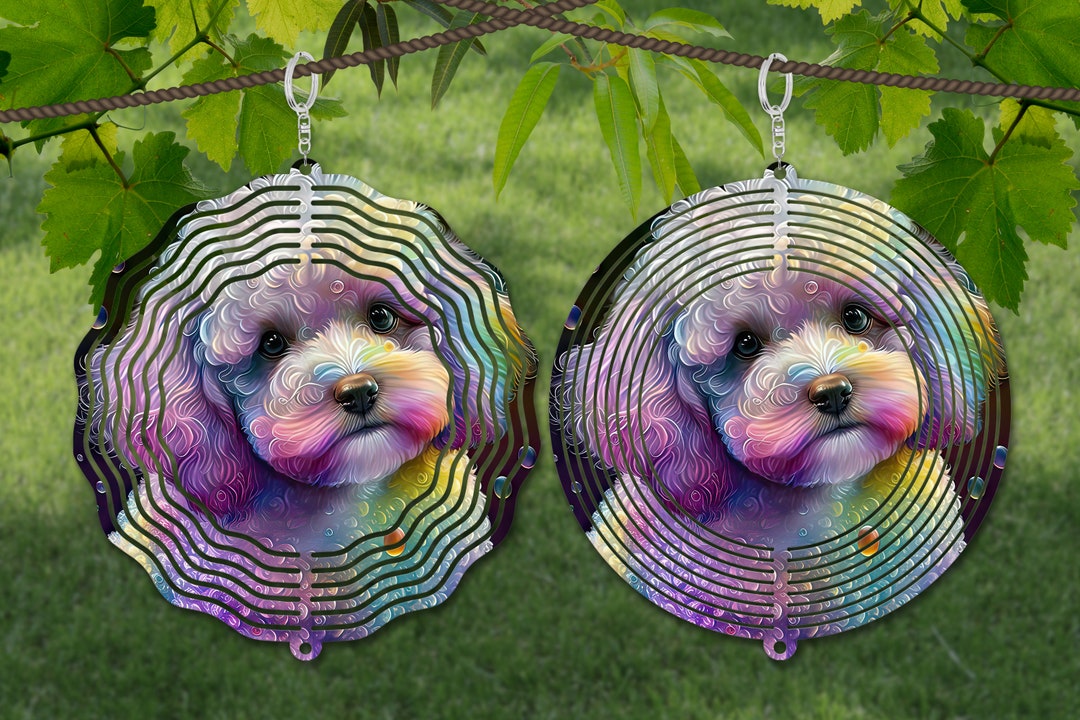 Poodle Wind Spinner Sublimation, Dog Wind Spinner SVG, 10 Inch Round ...