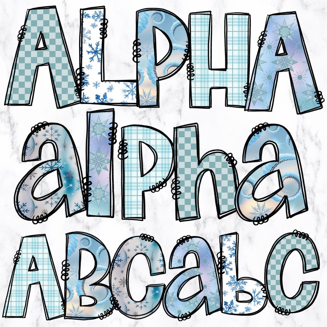 Winter Christmas Letters Alphabet PNG Christmas Alphabet Clipart ...