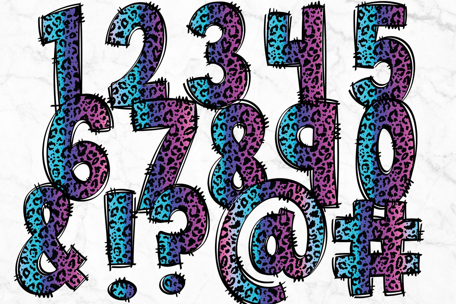 Leopard Print Alphabet Letters PNG Bundle Alphabet Clipart - Etsy