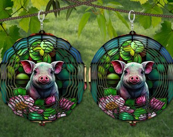 Cute Pig Wind Spinner Sublimation Transfer Ready to Press Heat Transfer ...