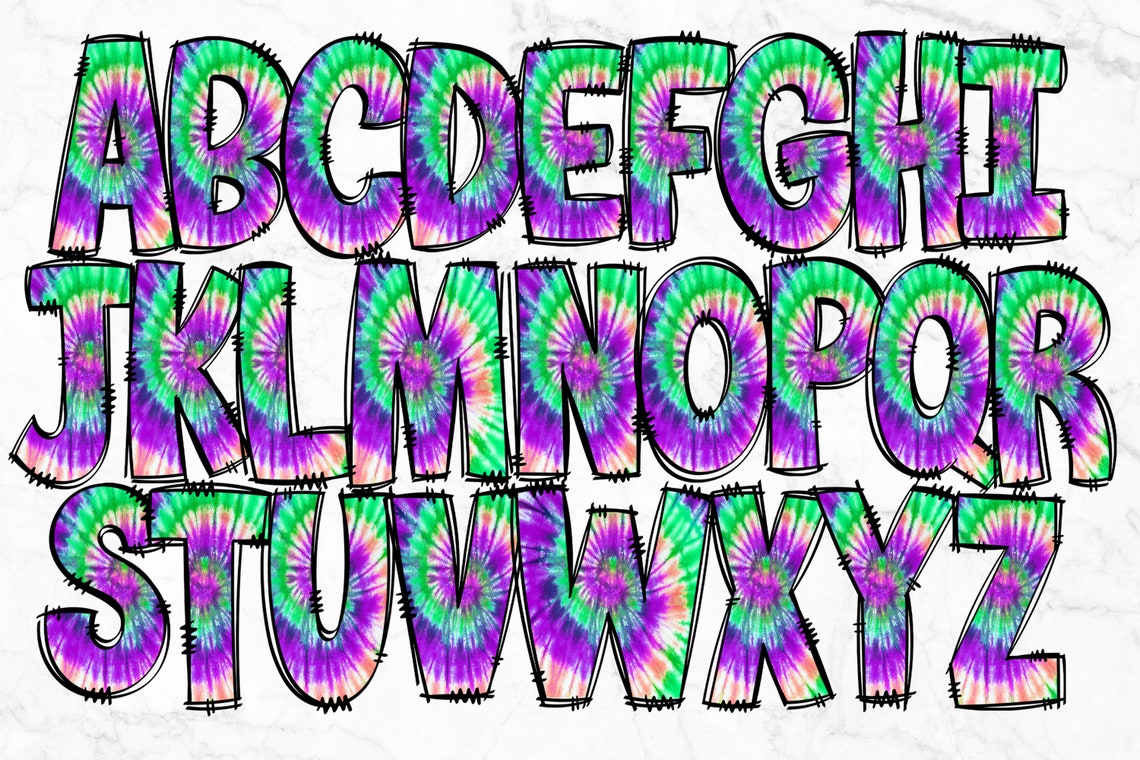 Tie Dye Alphabet Letters PNG Bundle Alphabet Clipart - Etsy