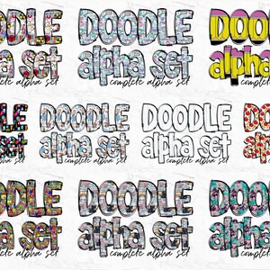 Doodle Letters Alpha Bundle With Matching 20oz Tumbler Wrap, Alphabet ...