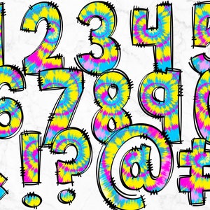Tie Dye Alphabet Letters PNG Bundle, Alphabet Clipart, Tie Dye Hand ...