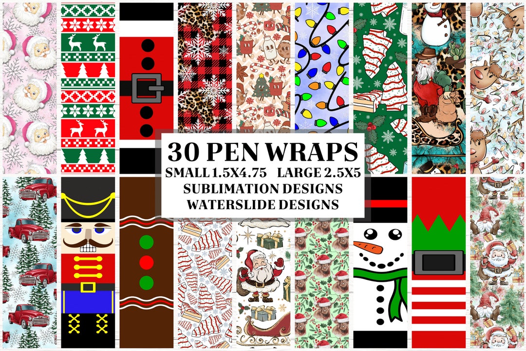 Christmas Pen Wrap Epoxy Bundle, Epoxy Pen Wrap, Printable Vinyl ...