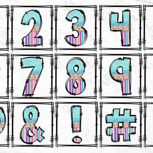 Boxed Doodle Alpha PNG Bundle, Alphabet Clipart, Hand Drawn Doodle ...