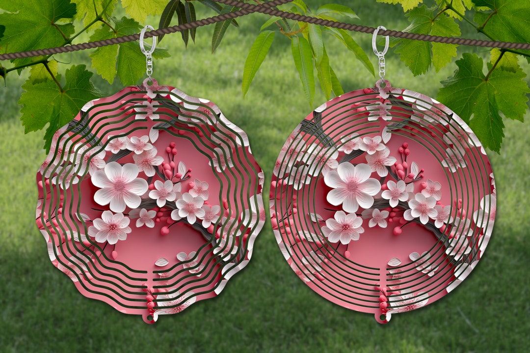 Cherry Blossom Wind Spinner Paper Quill Sublimation Design Template, 3D ...