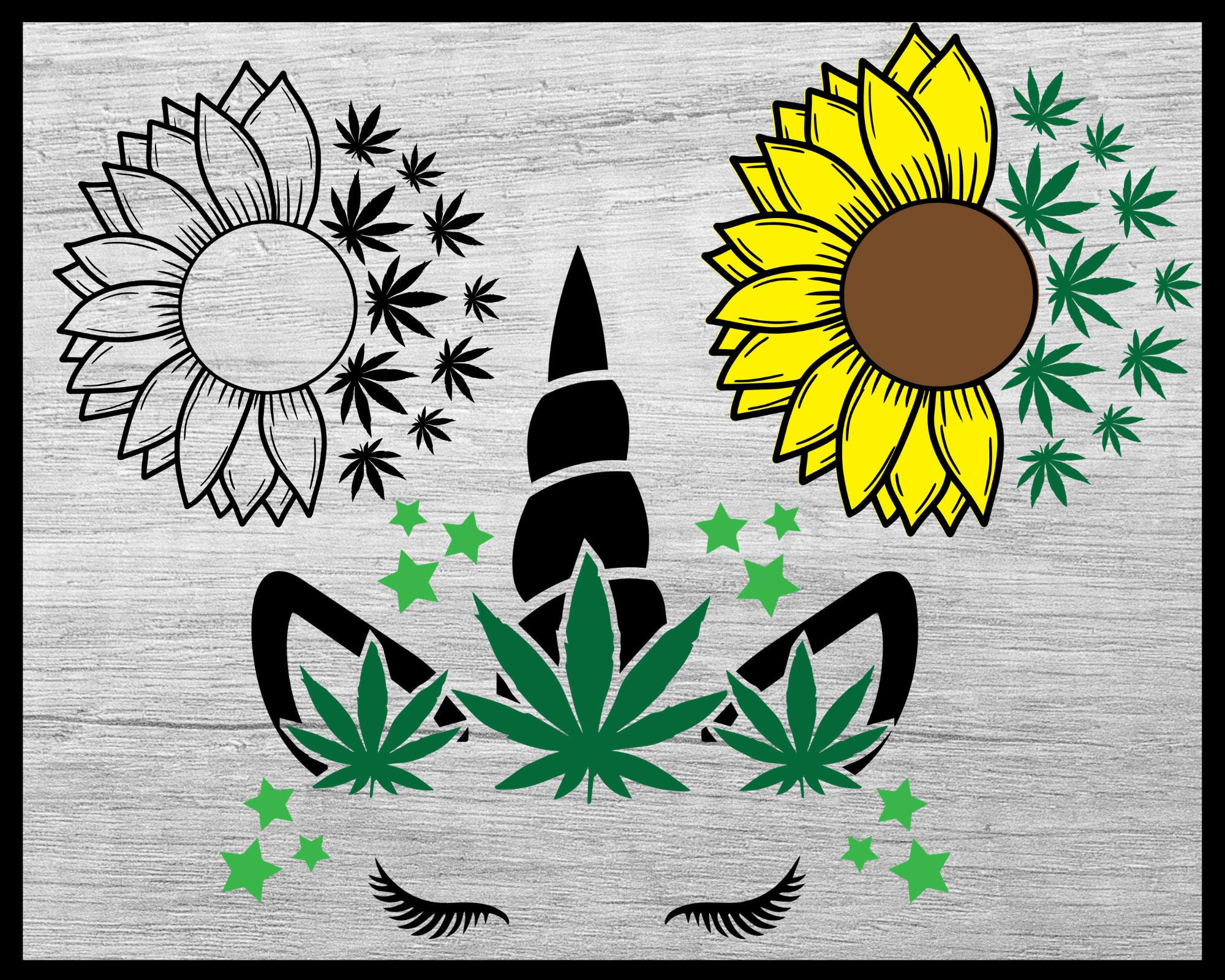 Weed svg Bundle weed sunflower svg weed unicorn svg | Etsy