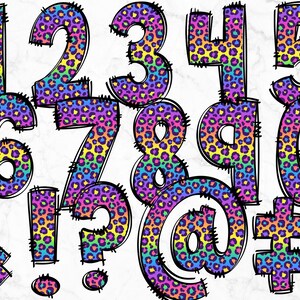Leopard Print Alphabet Letters PNG Bundle, Alphabet Clipart, Rainbow ...