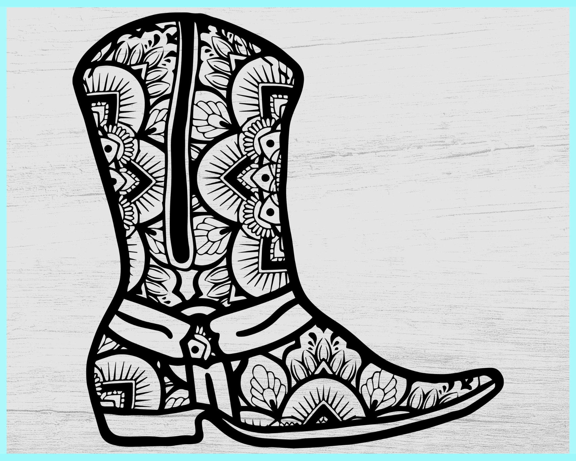 Cowgirl Boots Clip Art Coloring Page