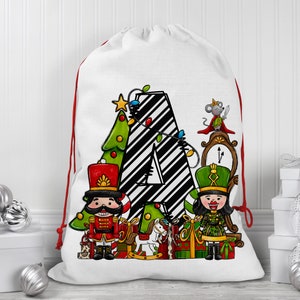 Custom Christmas Letter Santa Sack Doodle Letters, Santa Stocking ...