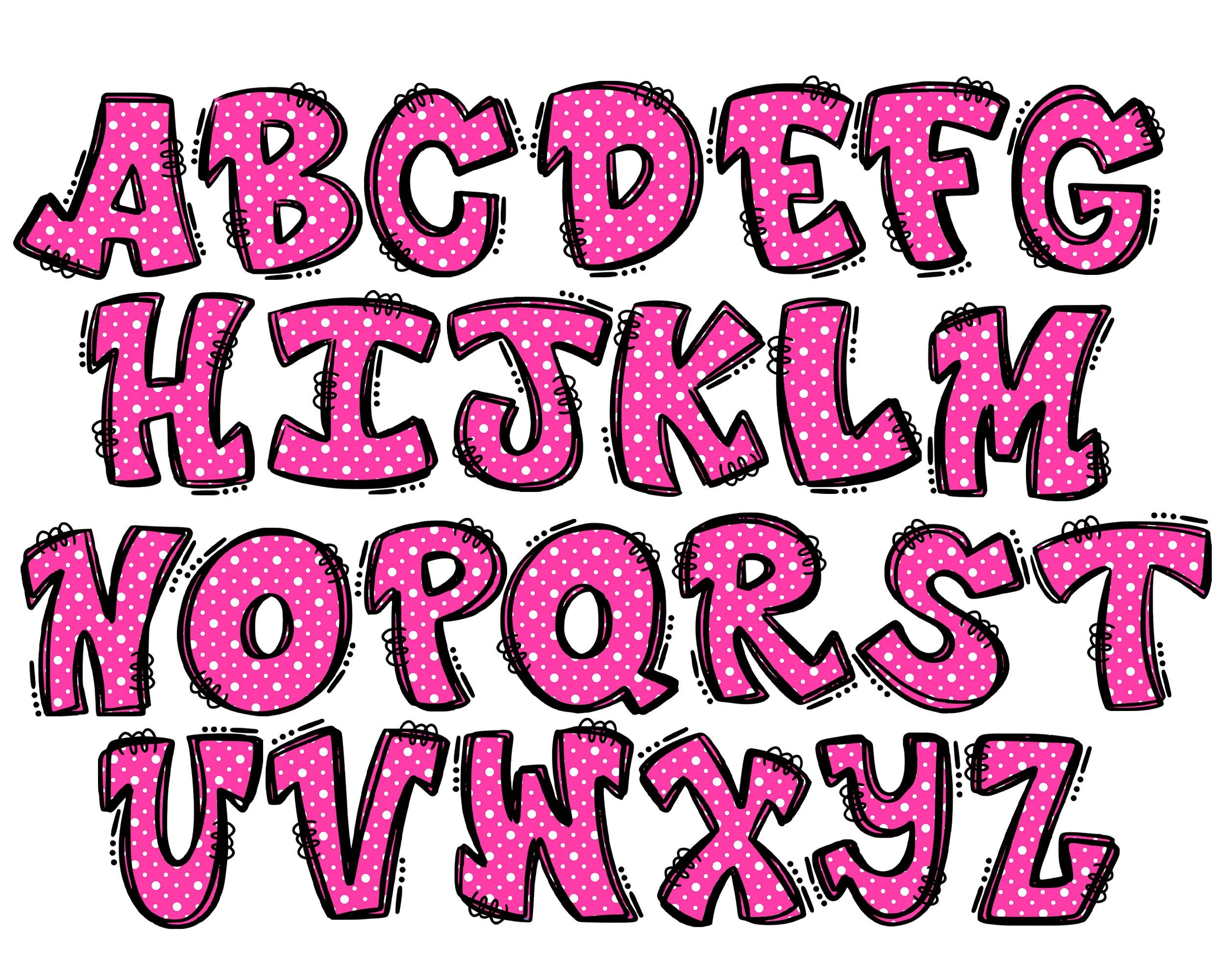 Bright Preppy Letters Alphabet PNG Alphabet Clipart Printable Alphabet ...