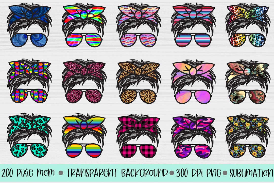 Pixie Cut Sublimation Bundle, Mom Life Png, Momlife Clipart, Leopard ...