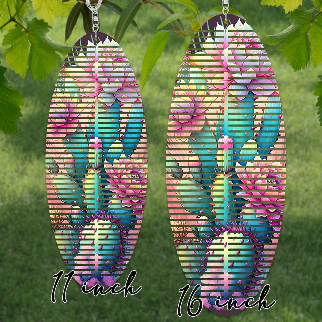 Cactus Oval Wind Spinner Sublimation Design, 11 Inch Oval Wind Spinner ...