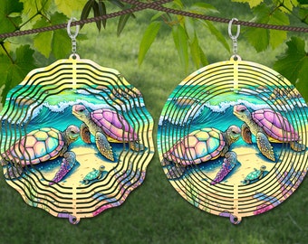 Sea Turtle Wind Spinner Sublimation Design Template, Wind Spinner SVG ...
