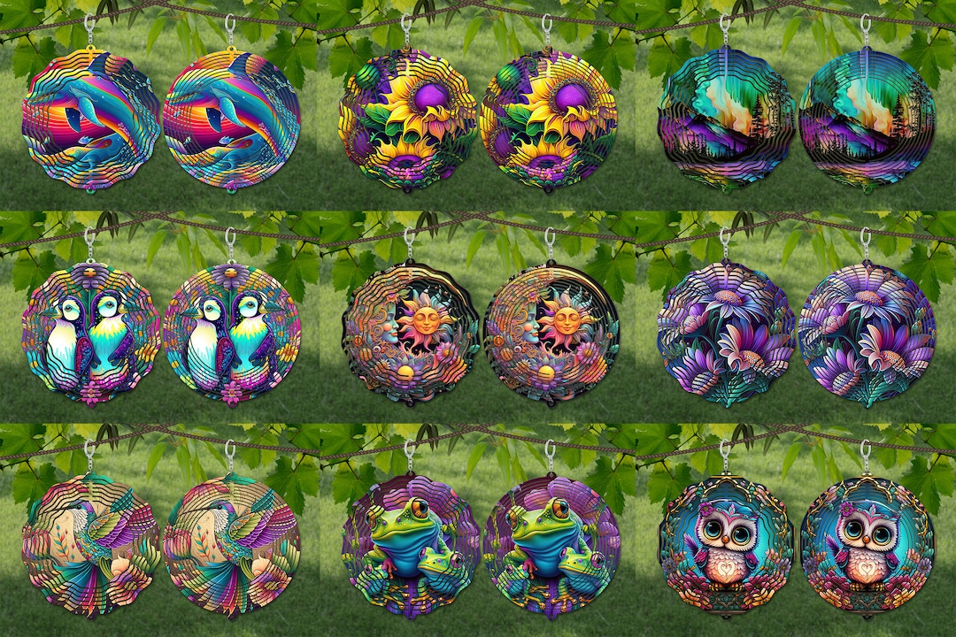 Neon Wind Spinner Bundle Sublimation Design Template, Bright Wind ...