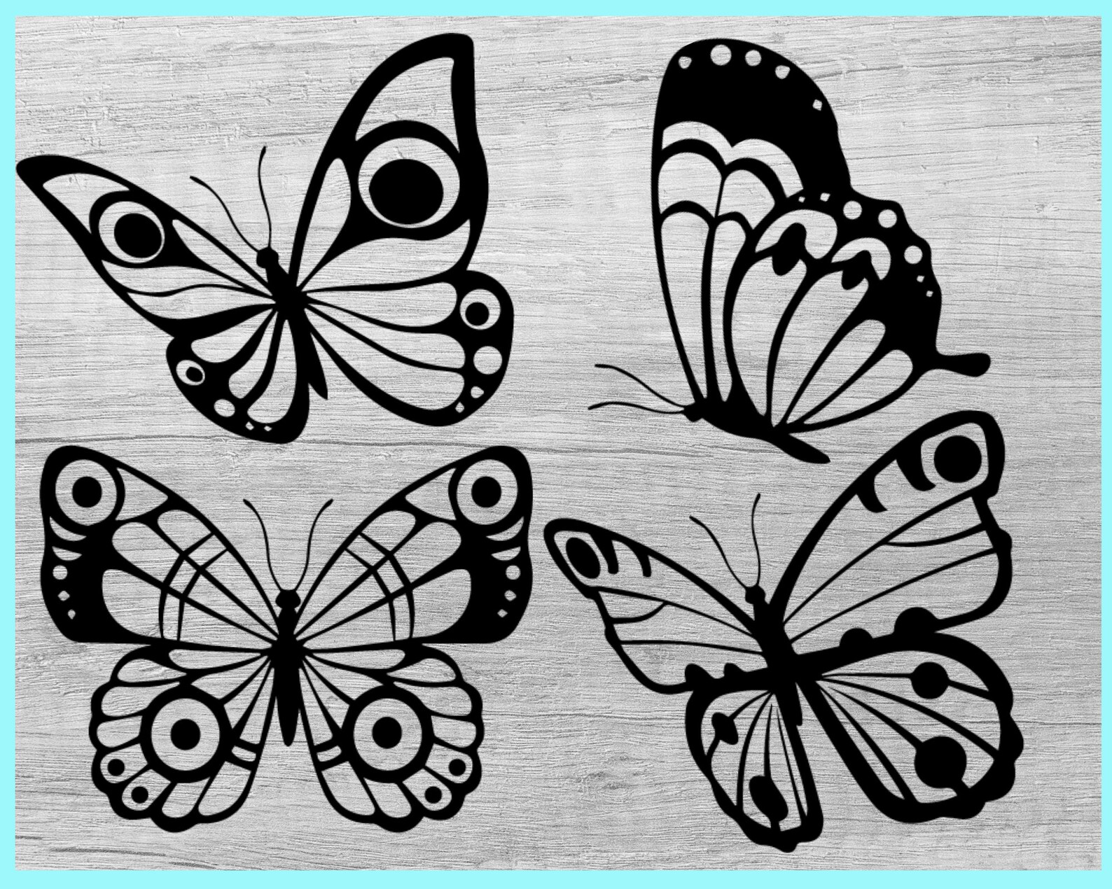 Butterfly Svg Bundle, Butterflies Svg, Butterfly Clipart, Black and ...