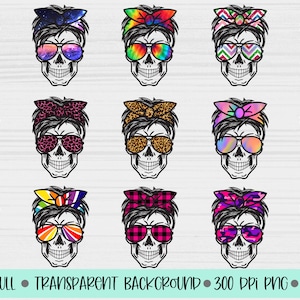 Pixie Skull Sublimation Bundle, Mom Life Png, Momlife Clipart, Leopard ...