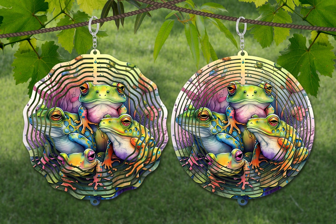 Frog Wind Spinner Watercolor Sublimation Design Template, Wind Spinner ...