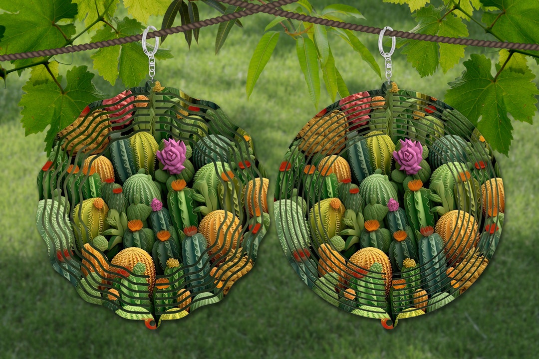 Cactus Wind Spinner Paper Quill Sublimation Design Template, 3D Wind ...