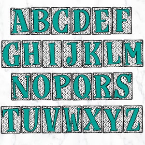 Dot Doodle Alphabet Letters PNG Bundle, Spot Alphabet Clipart, Spots ...