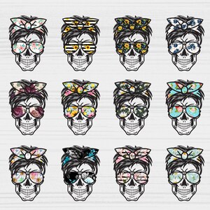 Pixie Skull Sublimation Bundle, Mom Life Png, Momlife Clipart, Leopard ...