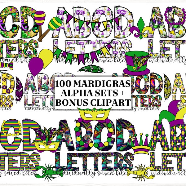 Mardi Gras Font Letters - Etsy