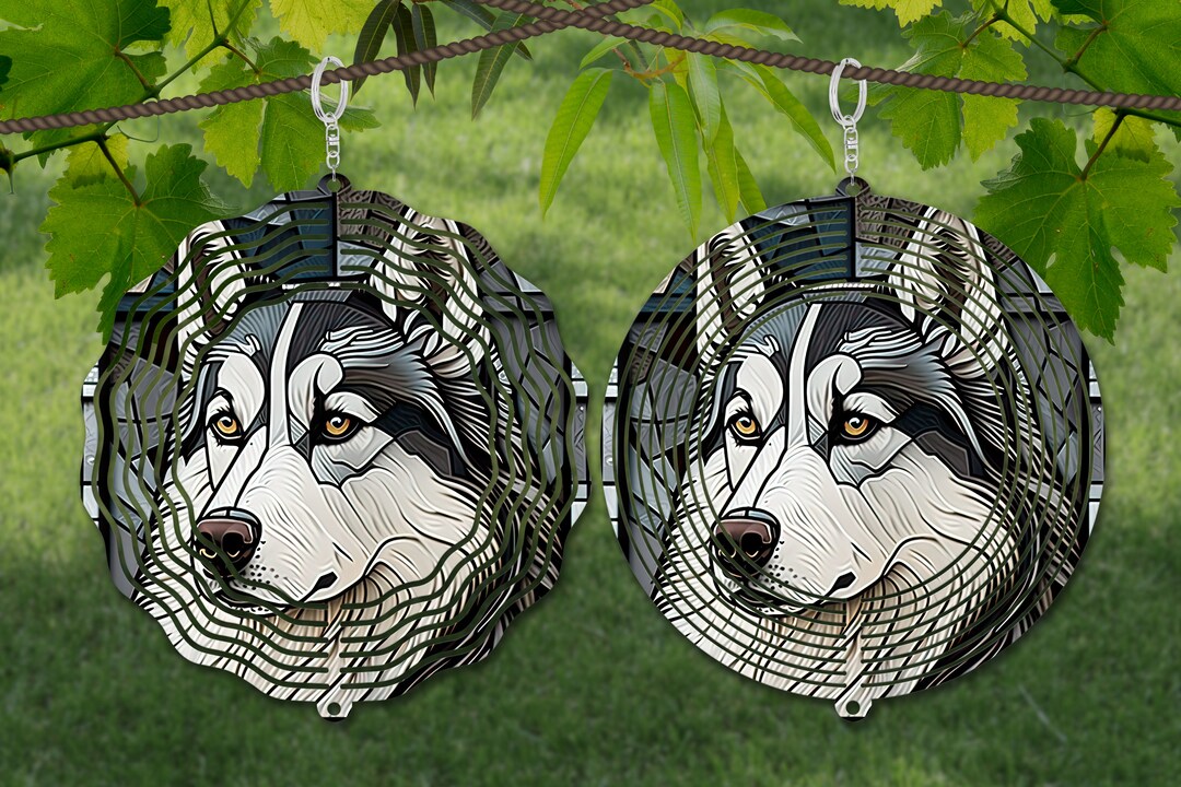 Husky Wind Spinner Sublimation, Dog Wind Spinner SVG, 10 Inch Round ...