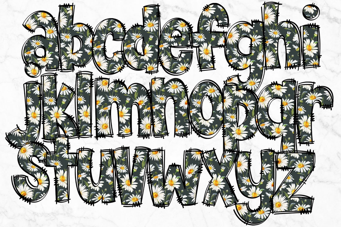 Floral Alphabet Letters PNG Bundle Alphabet Clipart Floral - Etsy