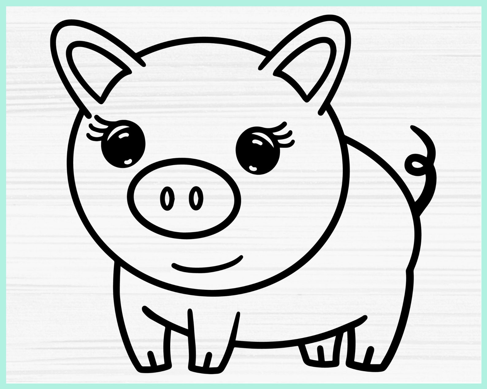 Pig SVG Pig Clipart Cute Pig svg Layered Pig svg Pig line | Etsy