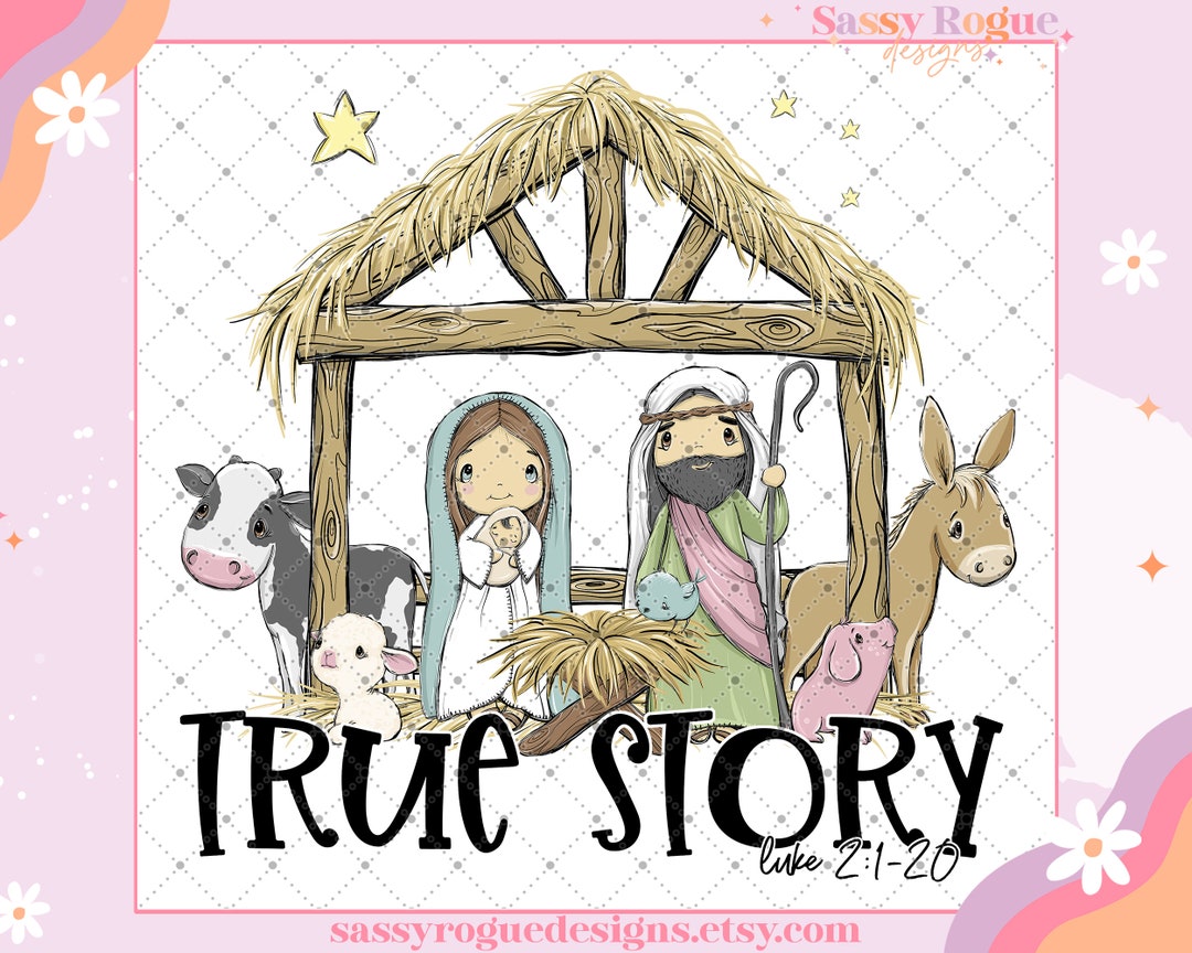 True Story Nativity Scene, Cute Festive , Jesus Faith Based Christmas ...