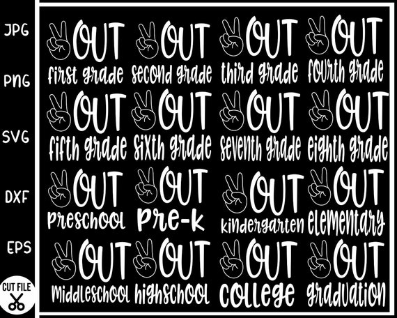 Peace Out Svg Bundle Graduation Svg Bundle Both Black and - Etsy