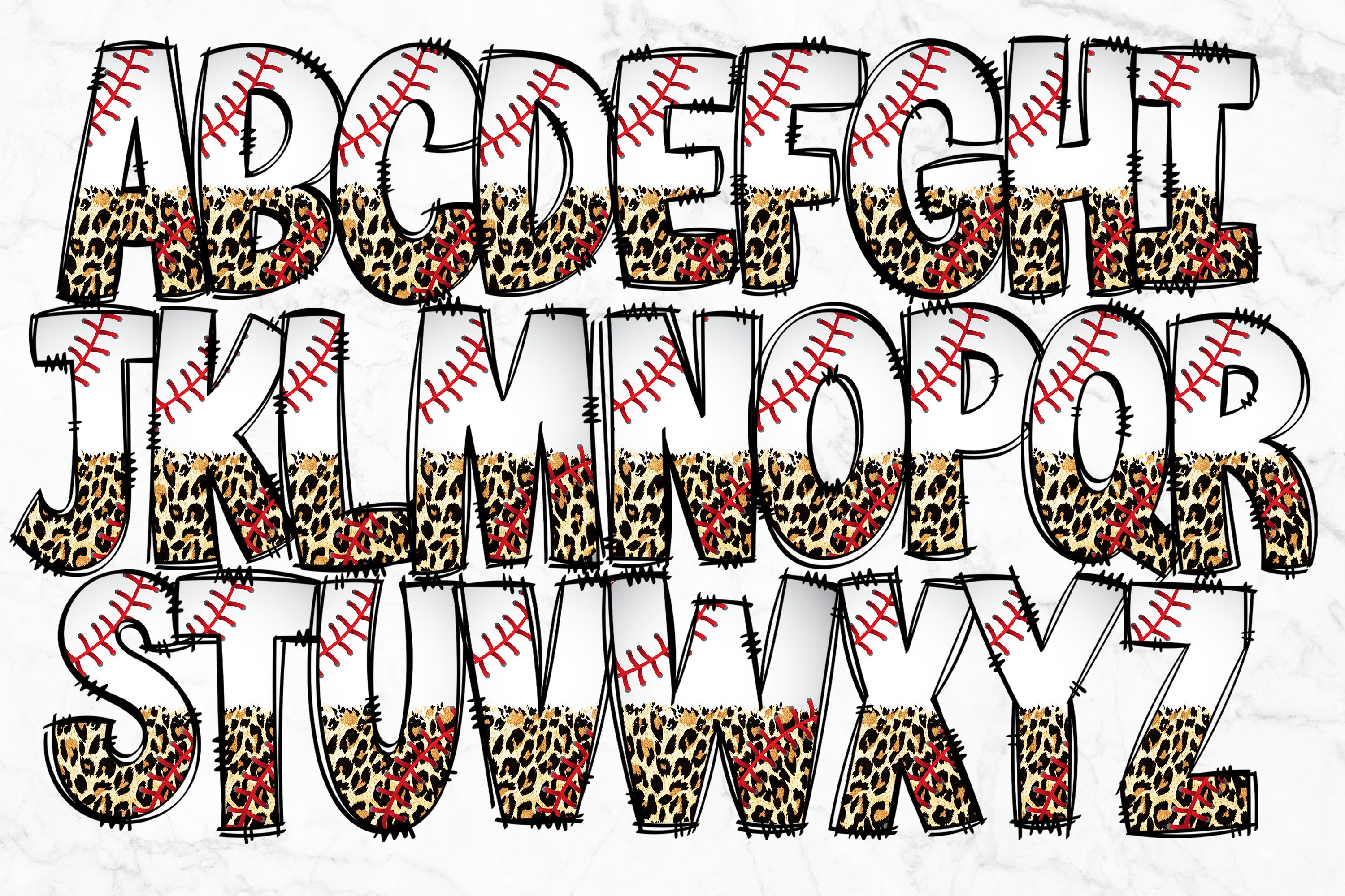 Baseball Alphabet Letters PNG Bundle Alphabet Clipart - Etsy