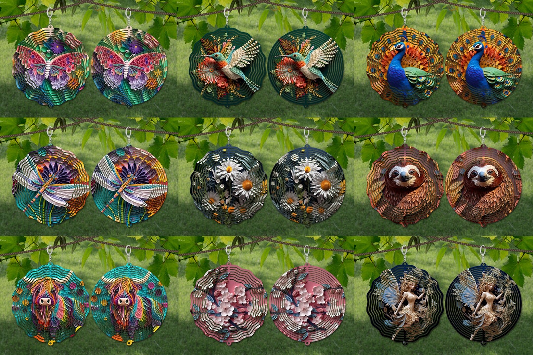 3D Paper Quill Wind Spinner Bundle Sublimation Design Template, 3D Wind ...