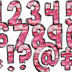 Valentines Doodle Letters With Clip Art PNG, Valentine's Doodle ...