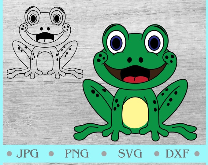 Frog SVG for Cricut, Hiking PNG, Toad Clip Art, Downloadable Prints ...