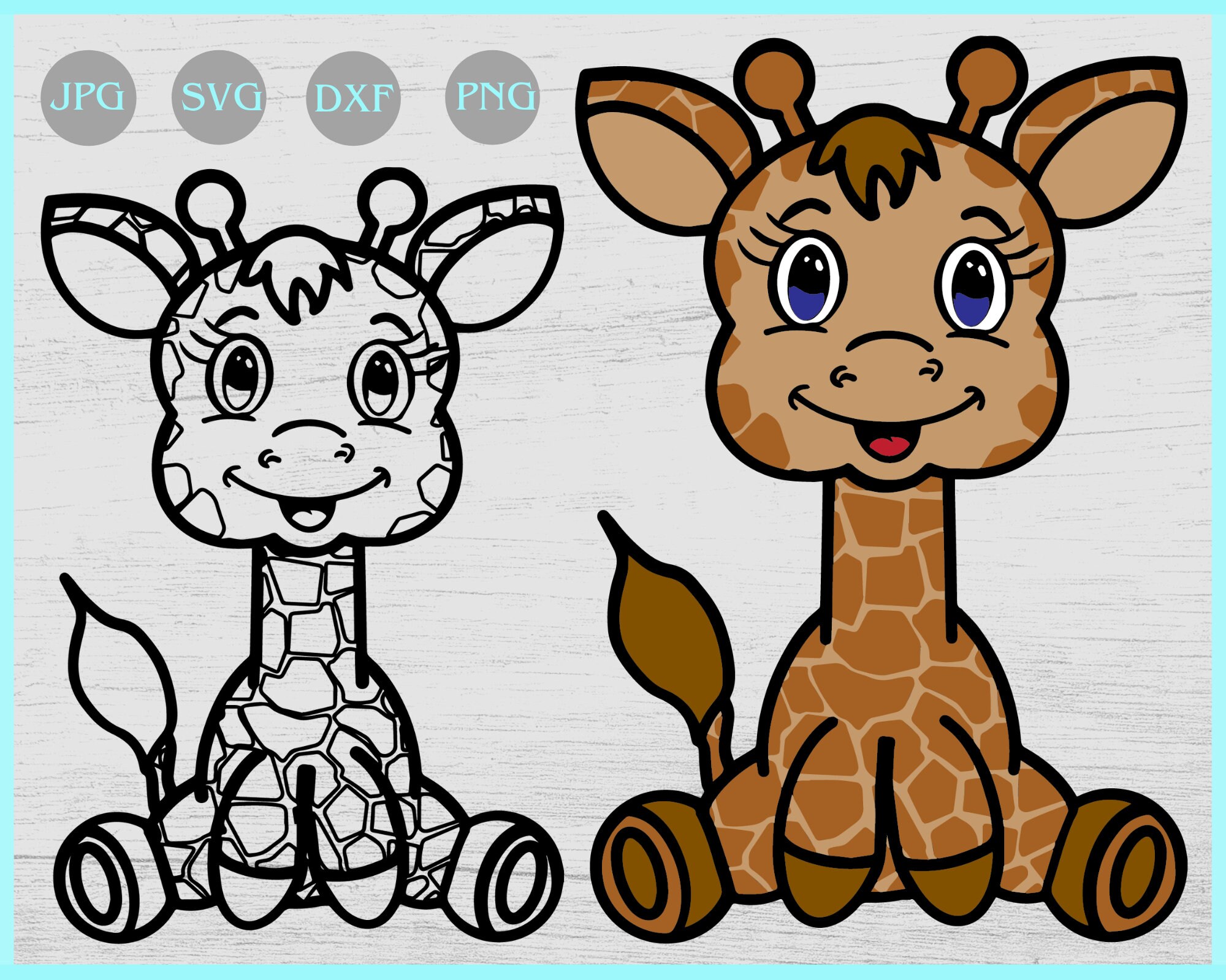 Giraffe SVG Giraffe Clipart Svg Files and Outline Svg - Etsy