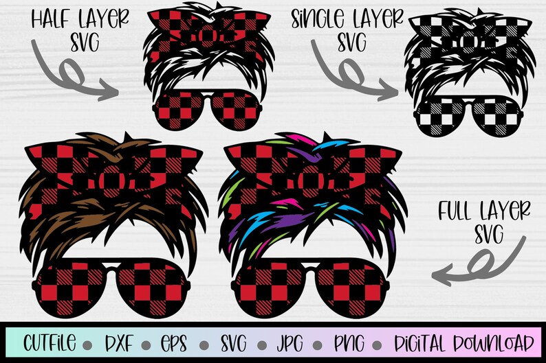 Plaid Pixie Mom Svg Pixie Hair Svg Mom Life SVG Momlife - Etsy