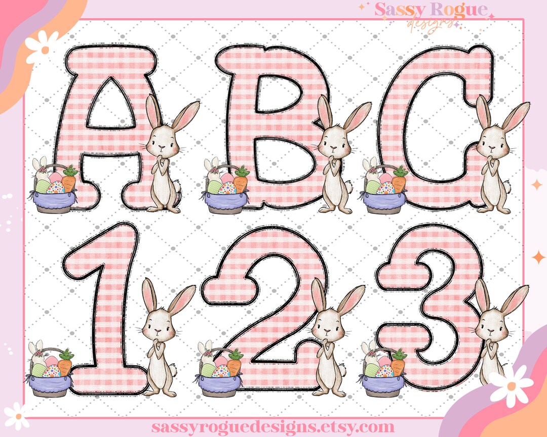 Decorative Easter Alphabet Letters PNG Bundle, Alphabet Clipart, Easter ...