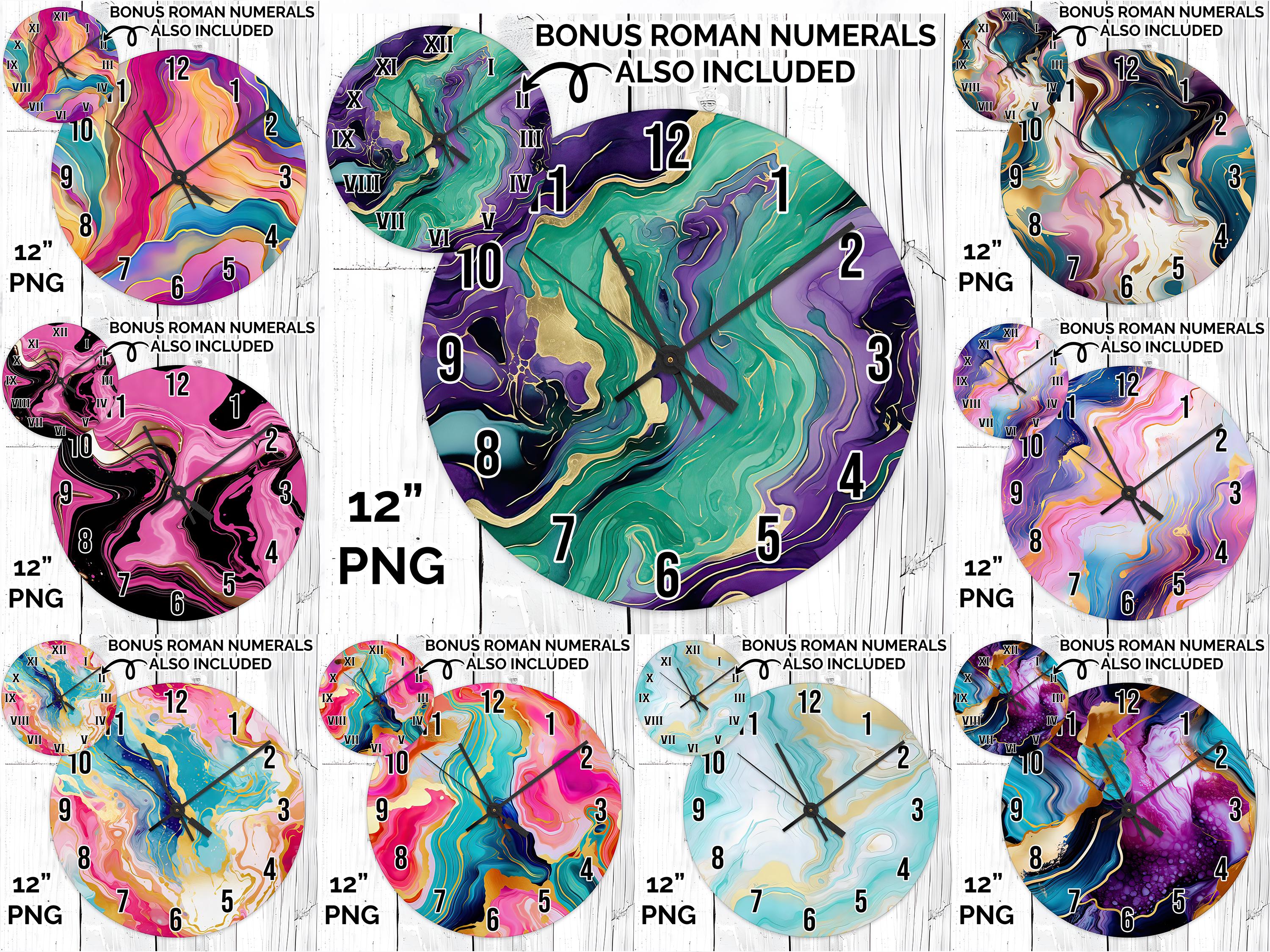 Clock PNG, Printable Wall Clock, Sublimation Clock Png , Clock Template ...