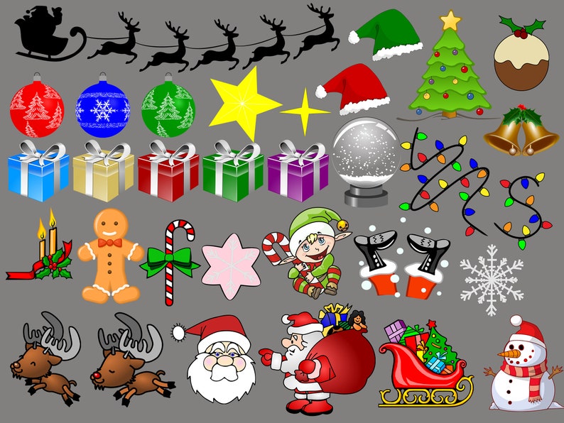 Christmas Doodle Letters, Christmas Clipart, Santa Sublimation Font ...