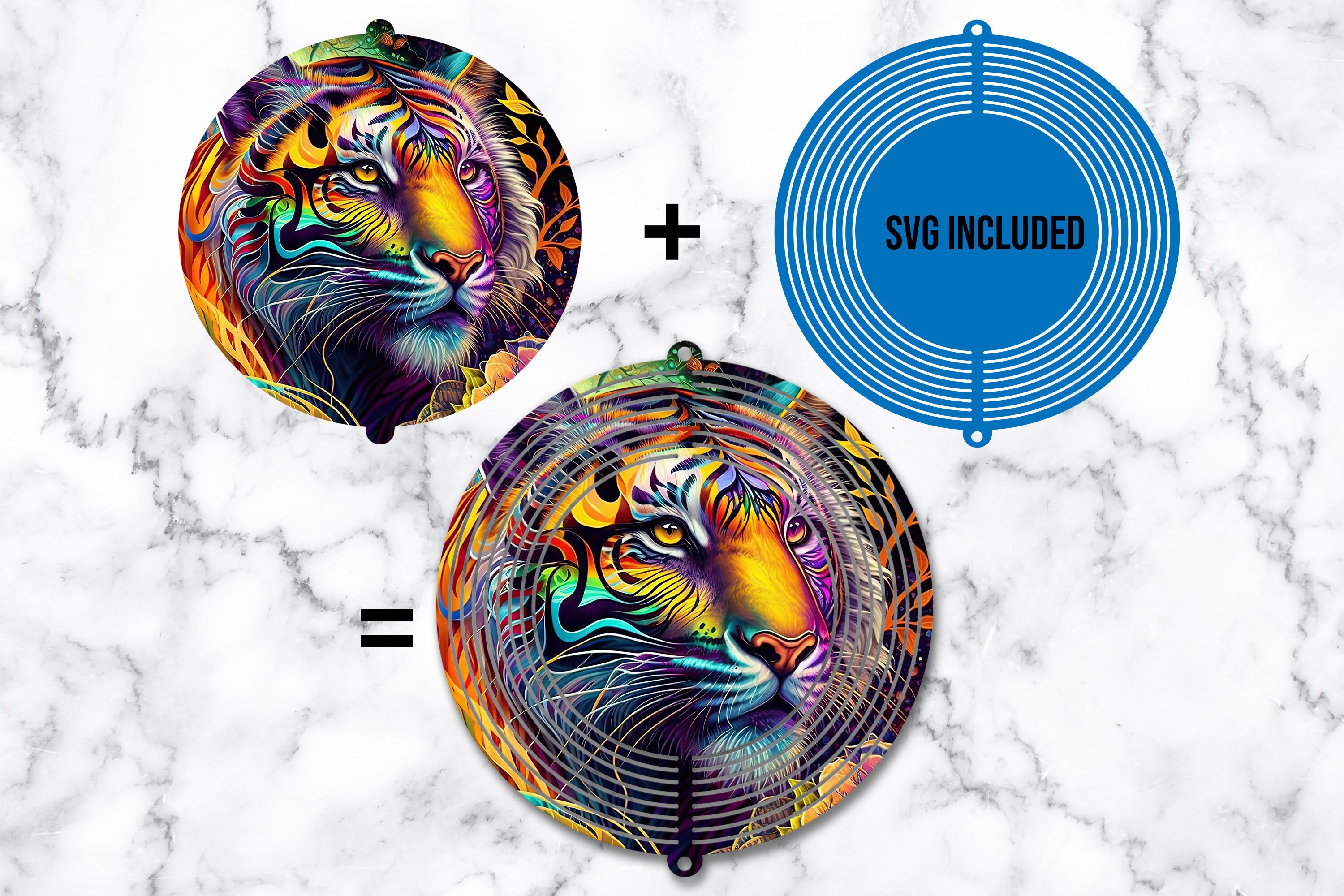 Tiger Wind Spinner Watercolor Sublimation Design Template, Wind Spinner ...
