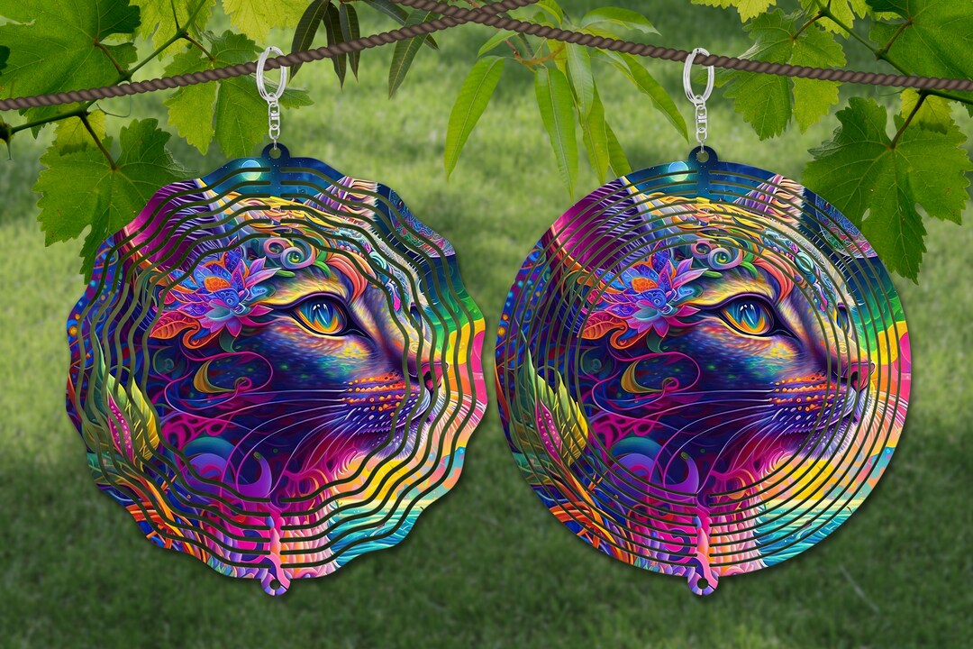 Cat Wind Spinner Watercolor Sublimation Design Template, Wind Spinner ...