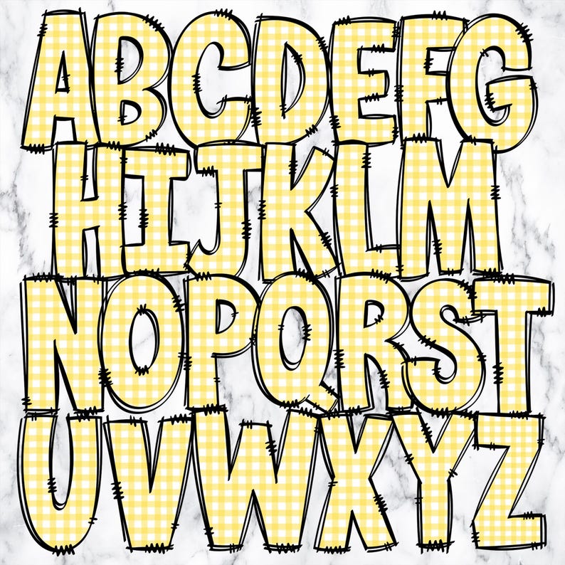 Bright Preppy Letters Alphabet PNG Alphabet Clipart Printable Alphabet ...