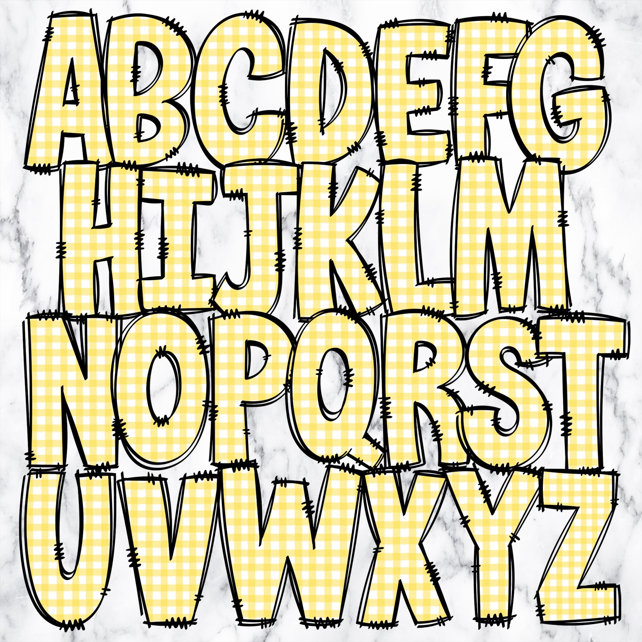 Bright Preppy Letters Alphabet PNG Alphabet Clipart Printable Alphabet ...