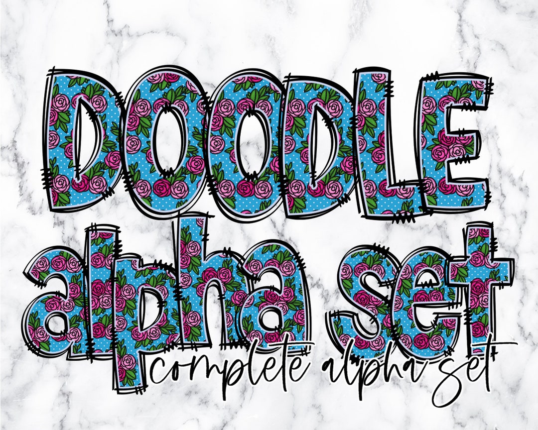 Floral Doodle Alphabet Letters PNG Bundle, Alphabet Clipart, Flower ...