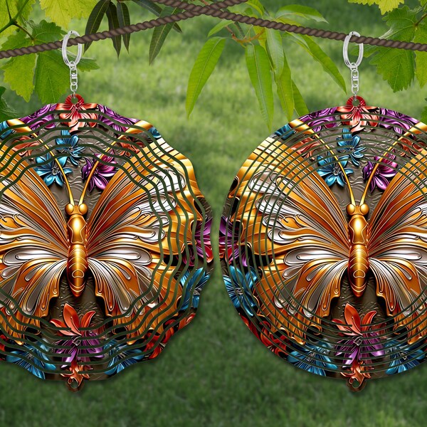 Wind Spinners Metal 3d Butterfly Wind Spinner - Etsy
