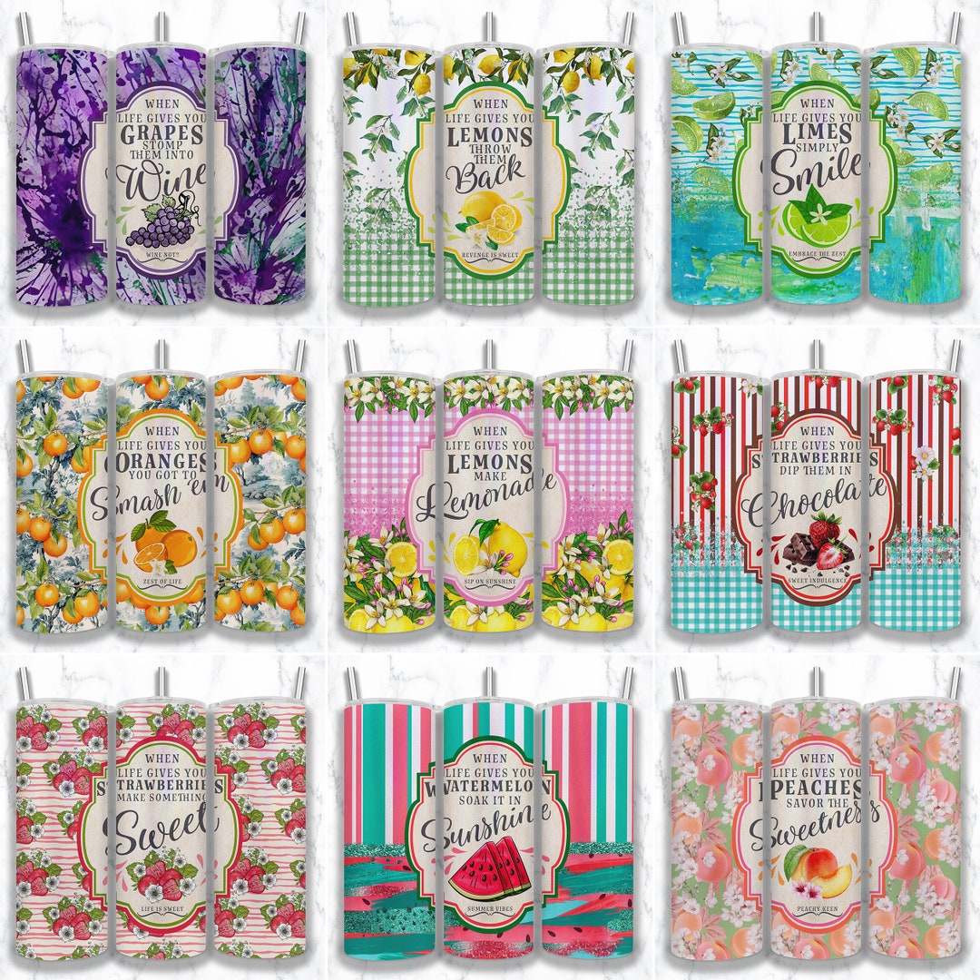Lemonade Label 20oz Tumbler Wrap Designs, Retro Lemonade Label, Funny ...