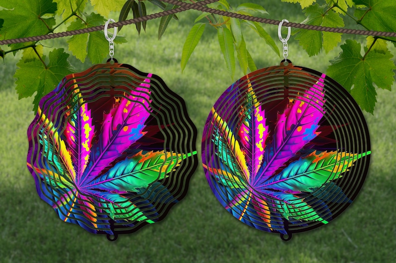 Weed Wind Spinner Watercolor Sublimation Design Template, Wind Spinner ...